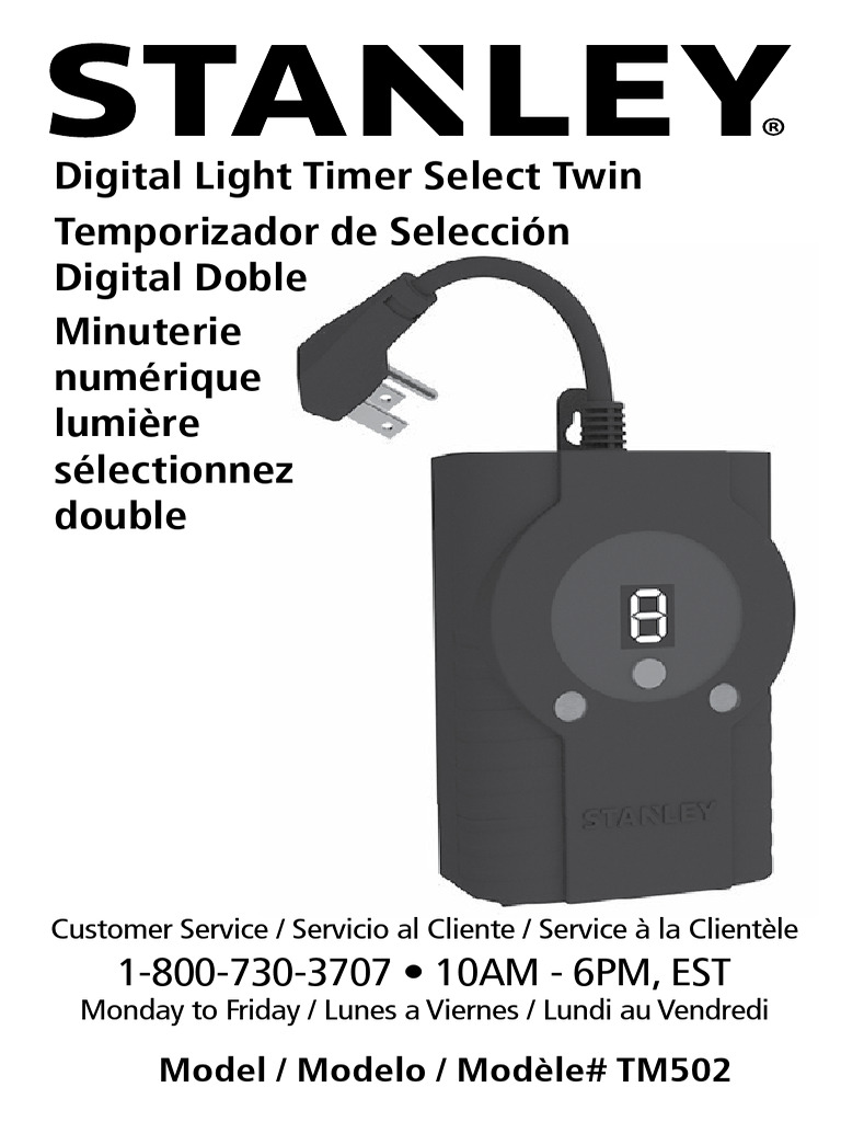 Instructions pour minuterie Stanley TM502 | PDF