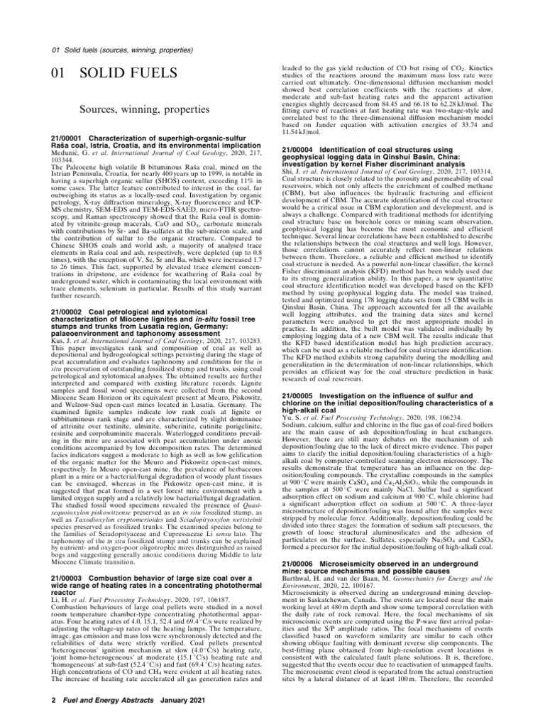 Solid Fuels: Sources and Properties | PDF | Coal | Combustion