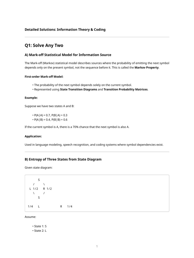 Information Theory Solutions | PDF | Applied Mathematics | Encodings