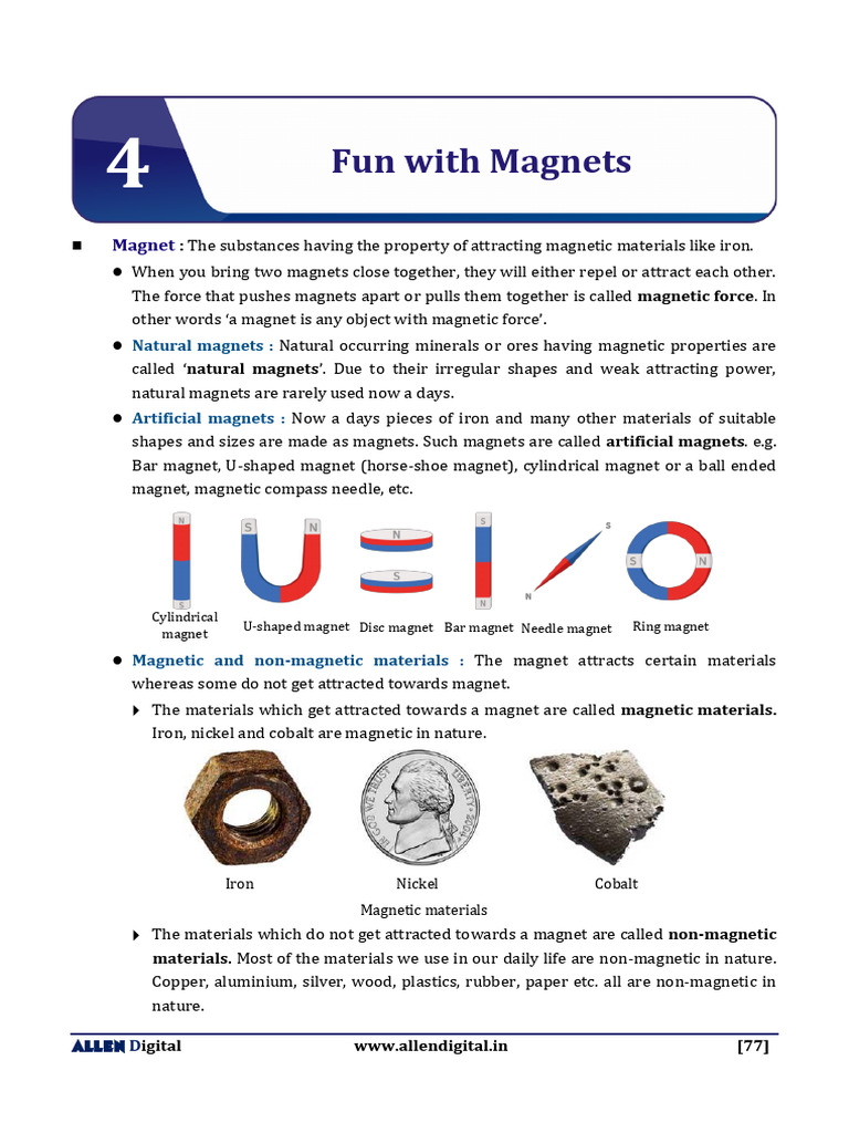 Ch4 - Fun With Magnets - SM 1 | PDF