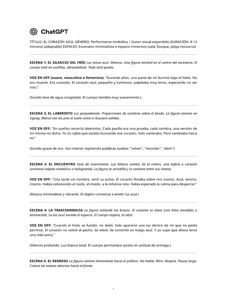 Corazon Azul Guion | PDF