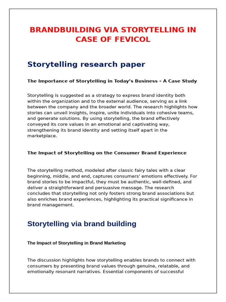 Brand Storytelling for Engagement and Loyalty | PDF | Brand | Storytelling