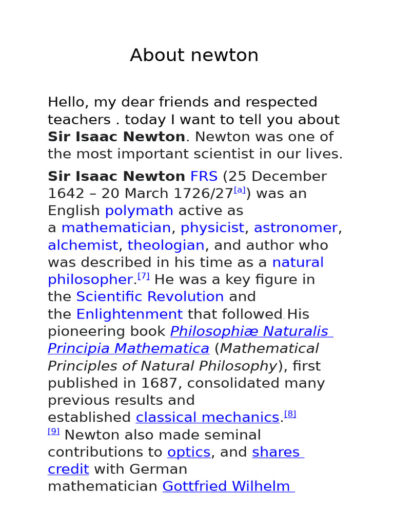 About Newton (AutoRecovered) | PDF