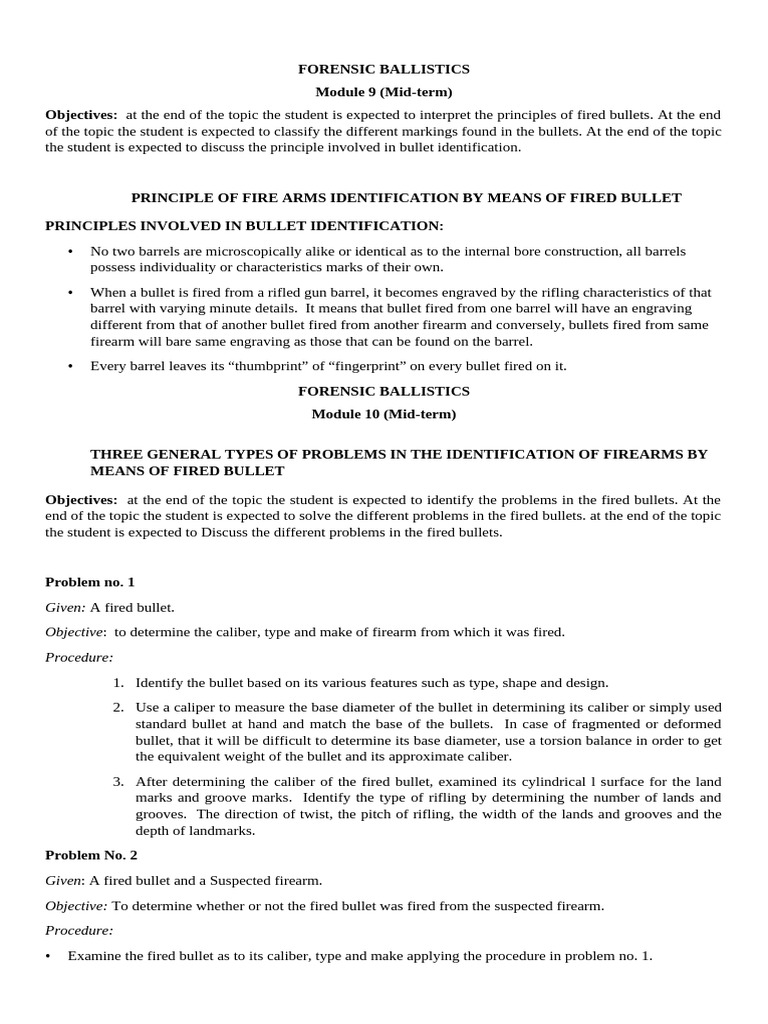 Forensic Ballistics Update 2 | PDF | Cartridge (Firearms) | Crime Scene