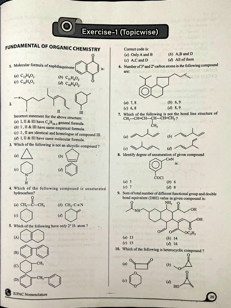 Iupac Nomenclature Worksheet Mains & Advanced | PDF