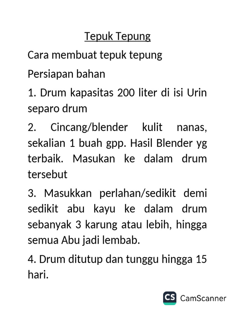 Cara Tepuk Tepung untuk Pupuk Organik | PDF