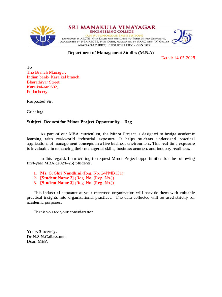 2024-26 Intership Letter Final | PDF