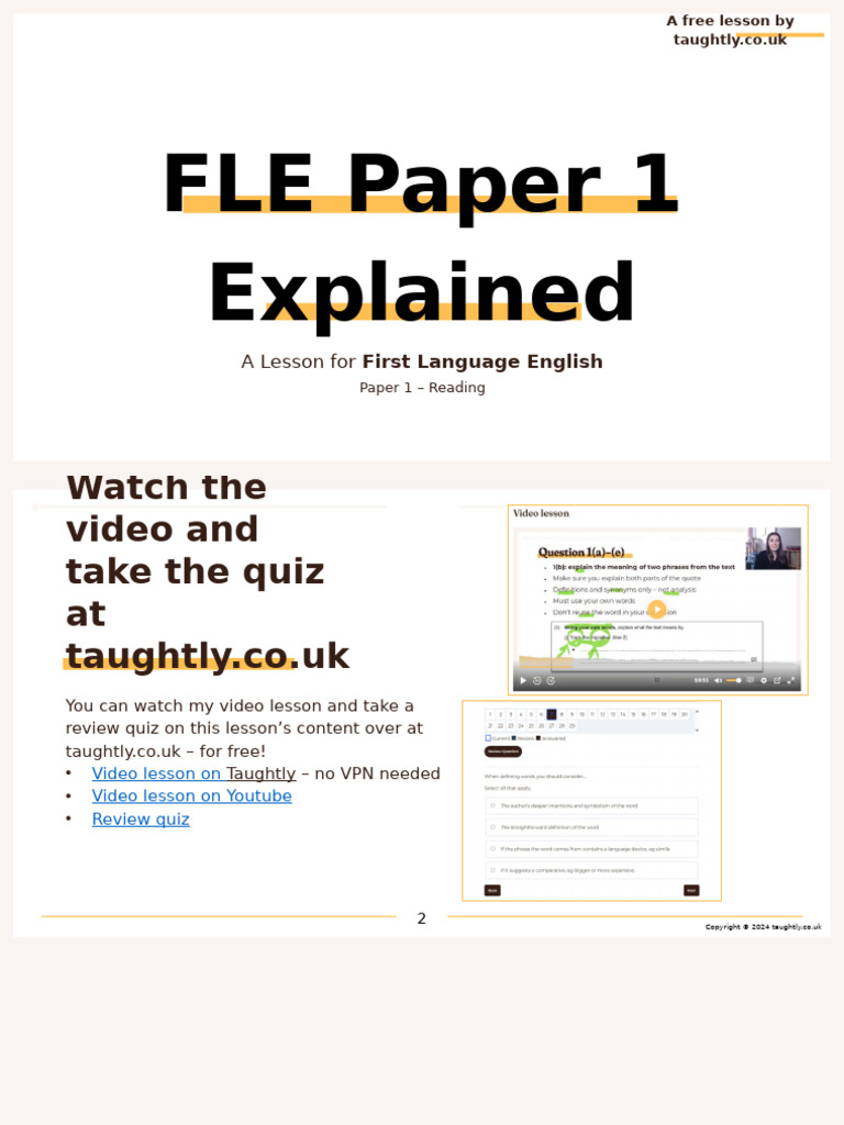Understanding English Paper 1 Structure | PDF | Reading Comprehension ...