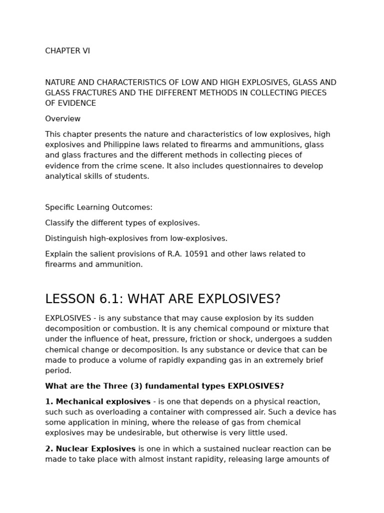 Explosives and Evidence Collection Guide | PDF | Glasses | Explosion