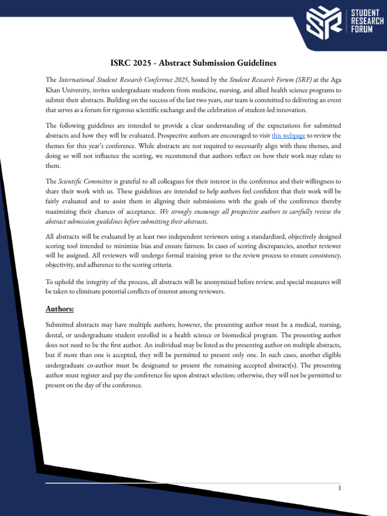 ISRC 2025 Abstract Submission Guide | PDF | P Value | Statistics