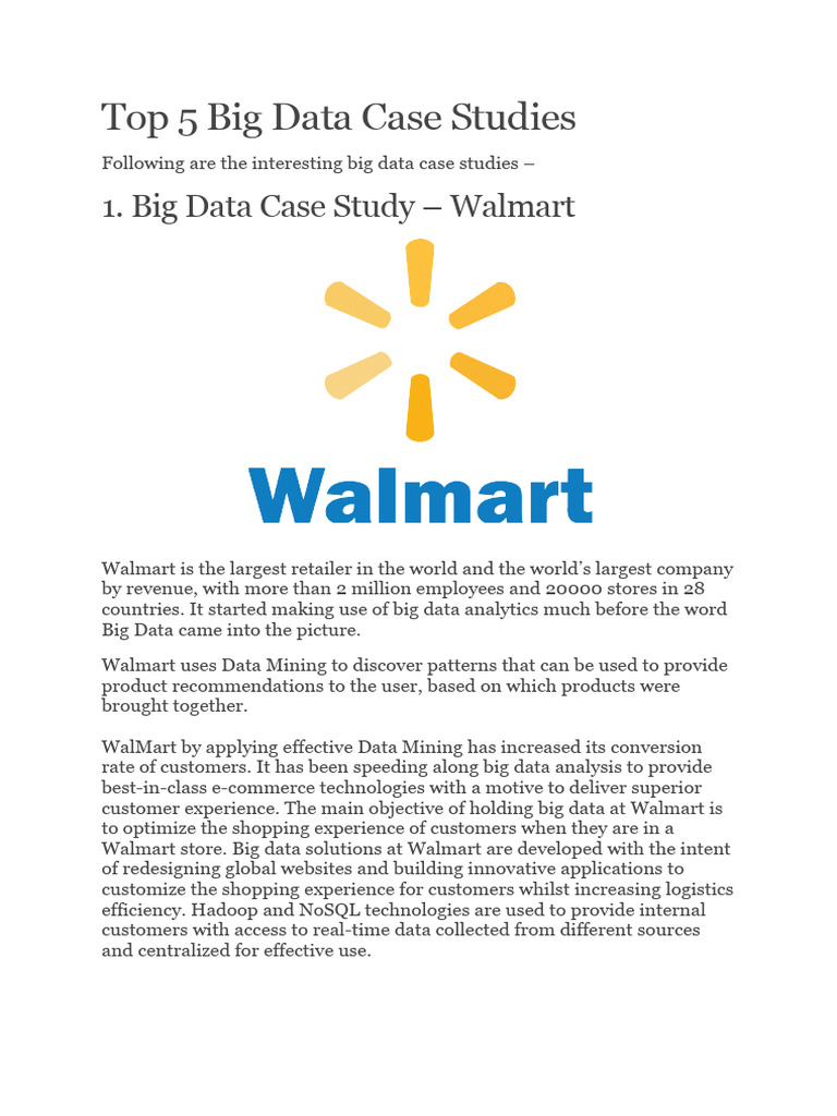 Top 5 Big Data Case Studies | PDF | Big Data | Walmart