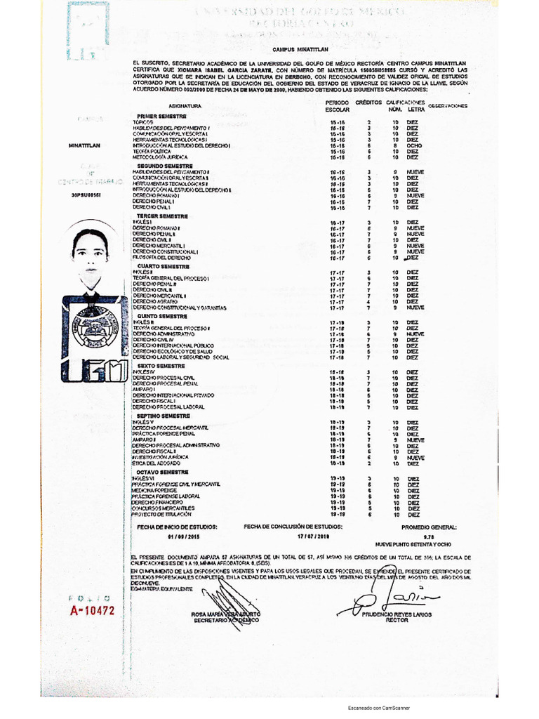 Certificado Licenciatura | PDF