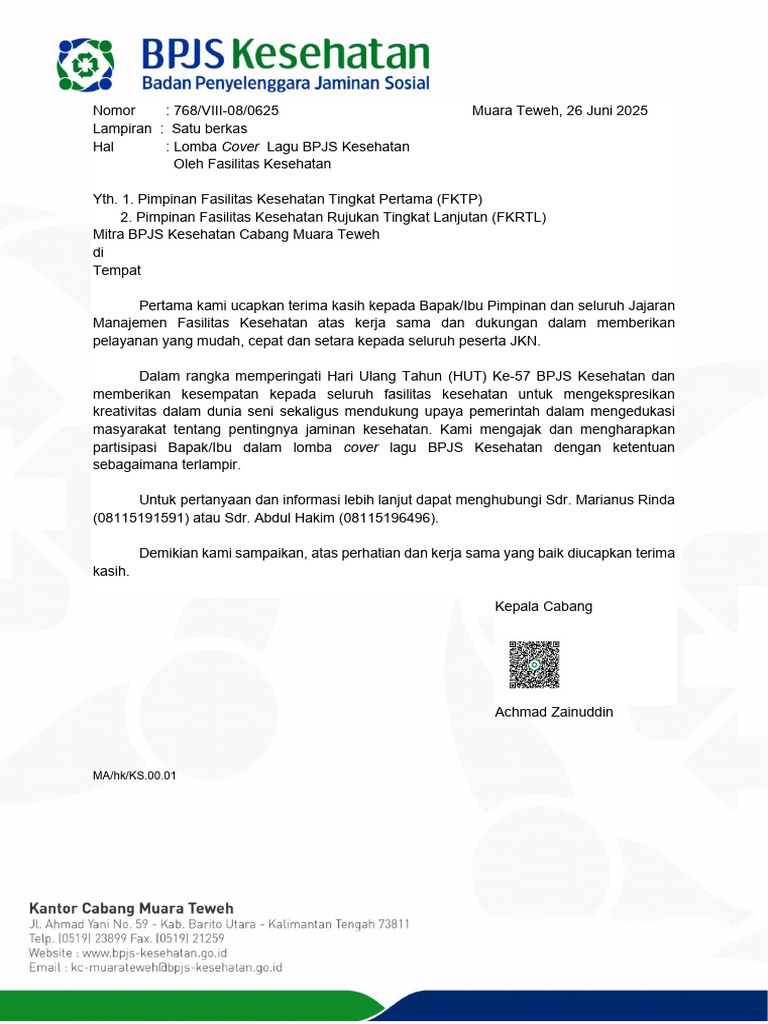 Lomba Cover Lagu BPJS Kesehatan | PDF