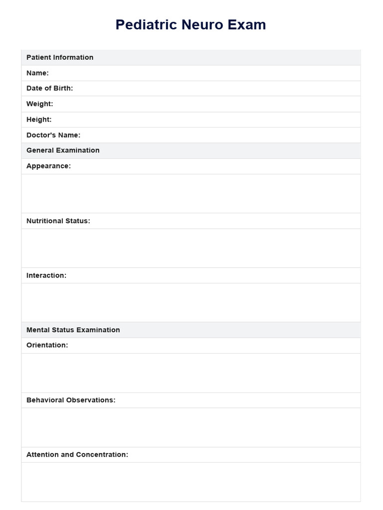 Pediatric Neurological Examination Guide | PDF