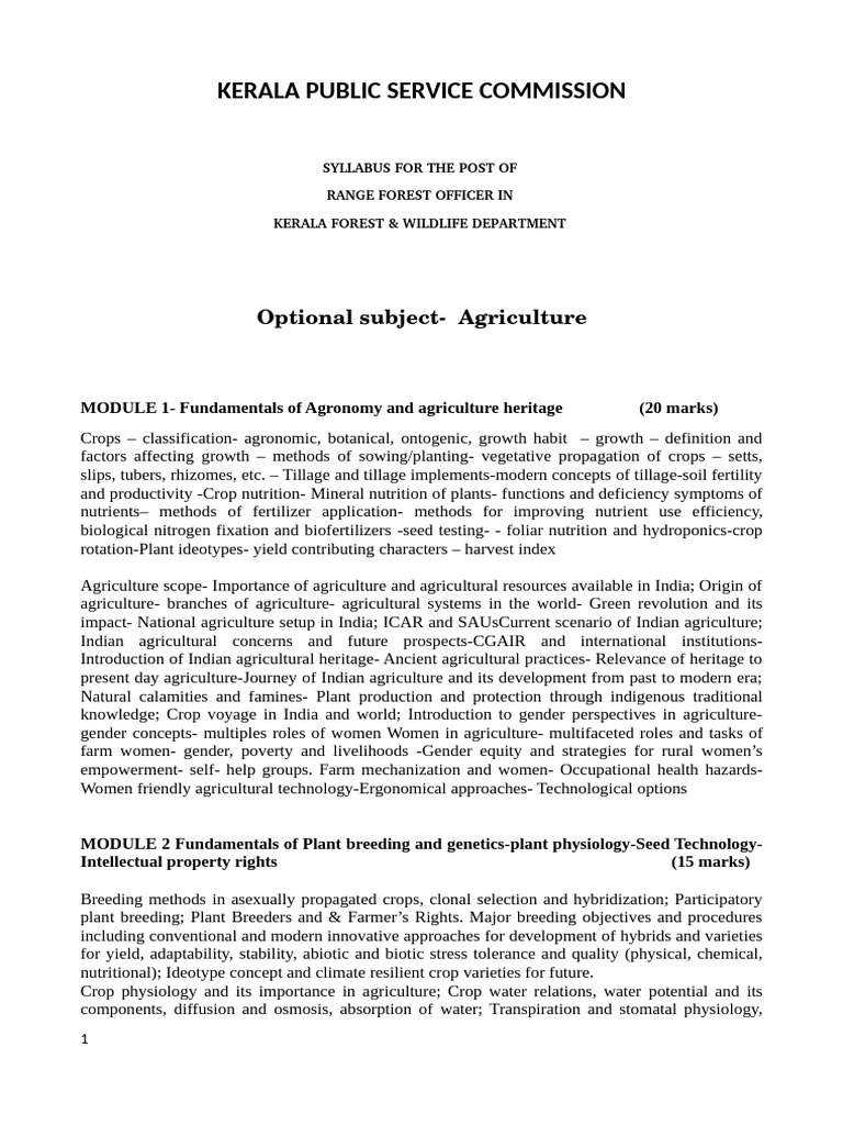 Agriculture Rfo | PDF | Soil | Fertilizer