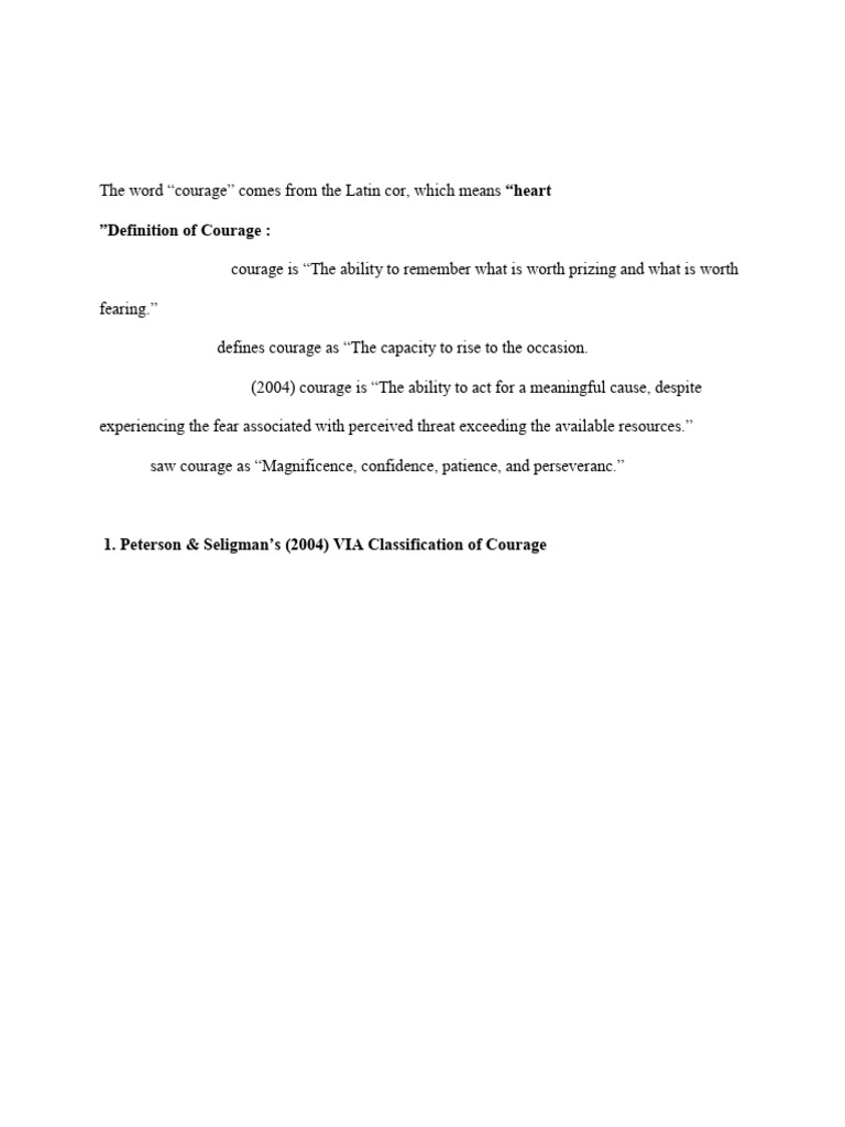Meaning of Courage Presentation | PDF | Courage | Psychological Trauma