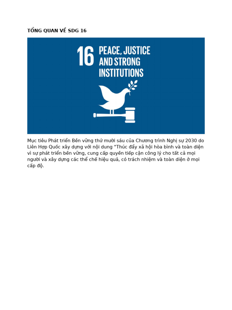 TỔNG QUAN VỀ SDG 16 | PDF