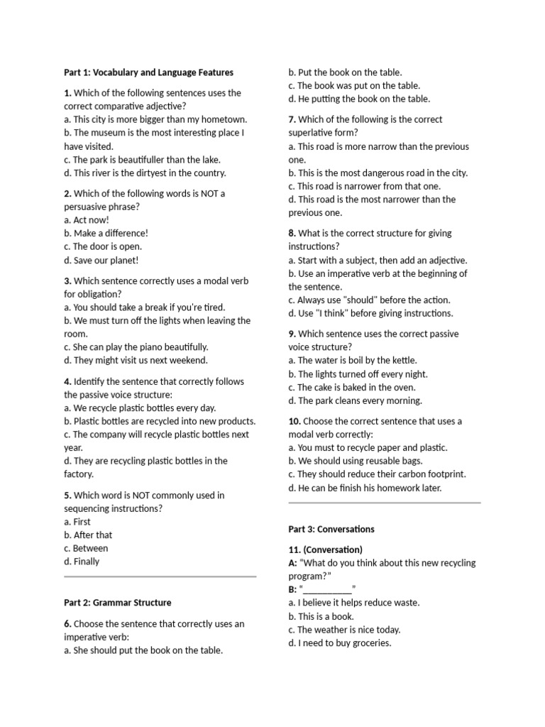 Kelas 8 (2-8 Feb 25) Soal | PDF | Recycling | Verb