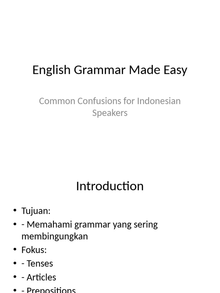 Grammar Bahasa Inggris Mudah | PDF