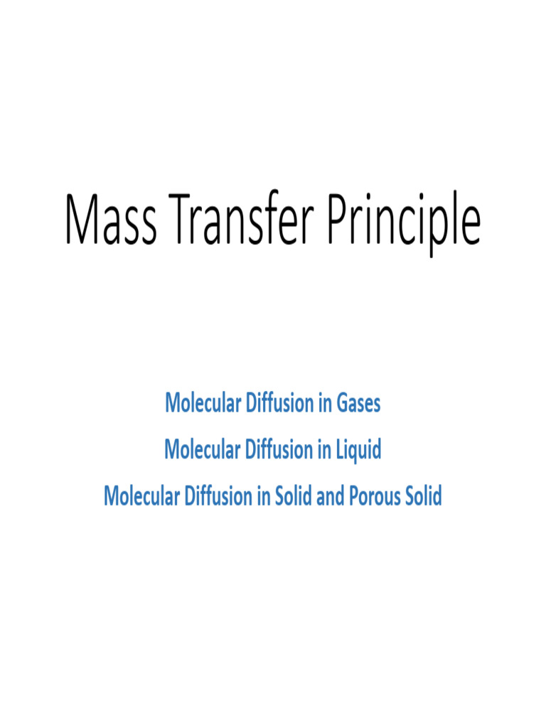 MTPE W3 Mass Transfer Principles Part 2 | PDF