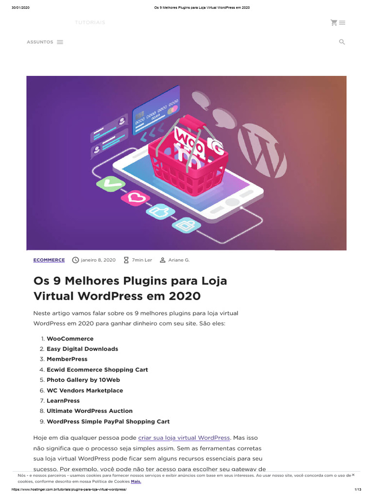 Os 9 Melhores Plugins para Loja Virtual WordPress em 2020 | PDF | E-commerce | Plug-in (informática)