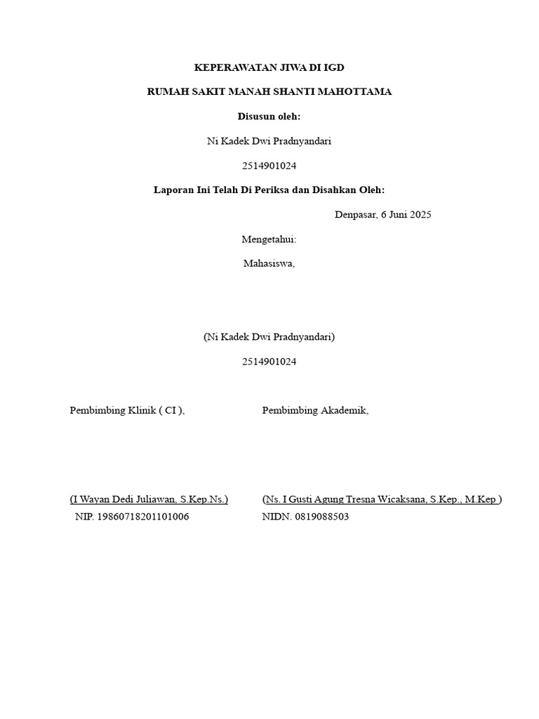 Lembar Pengesahan Igd | PDF