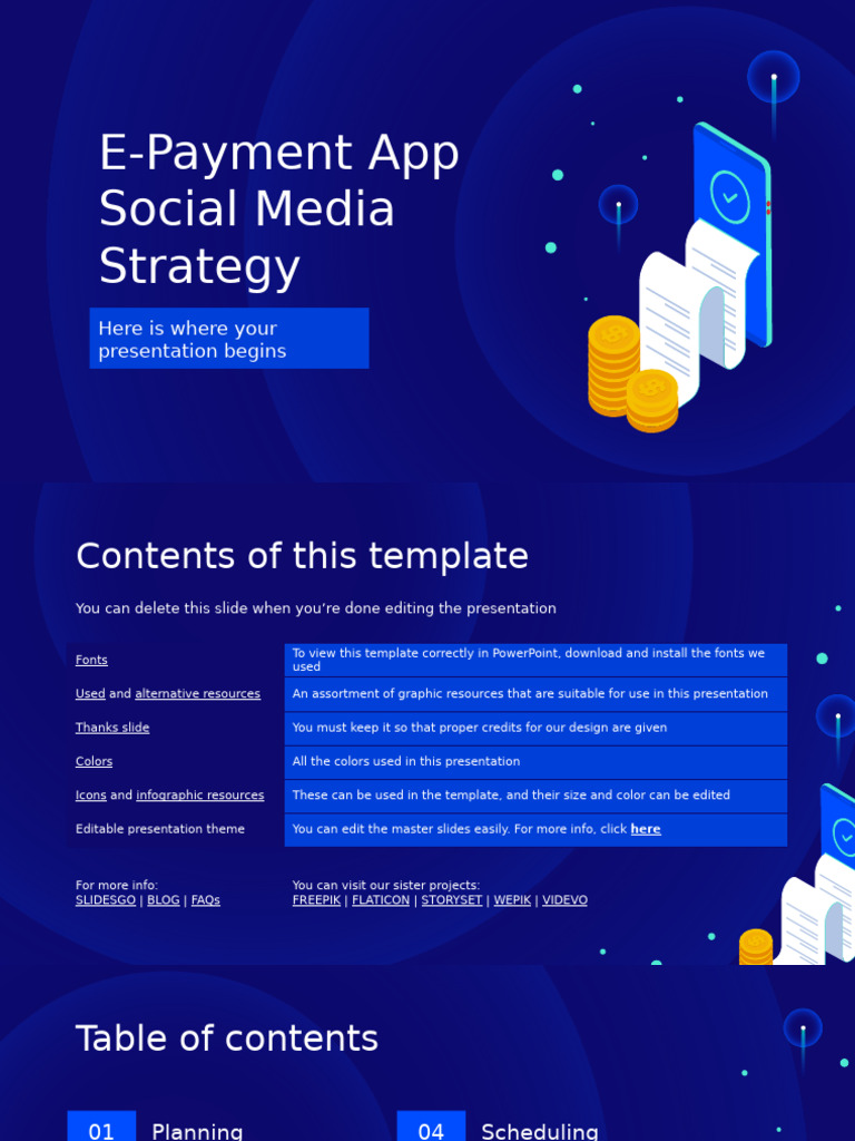 E-Payment App Social Media Strategy by Slidesgo | PDF | Planets ...