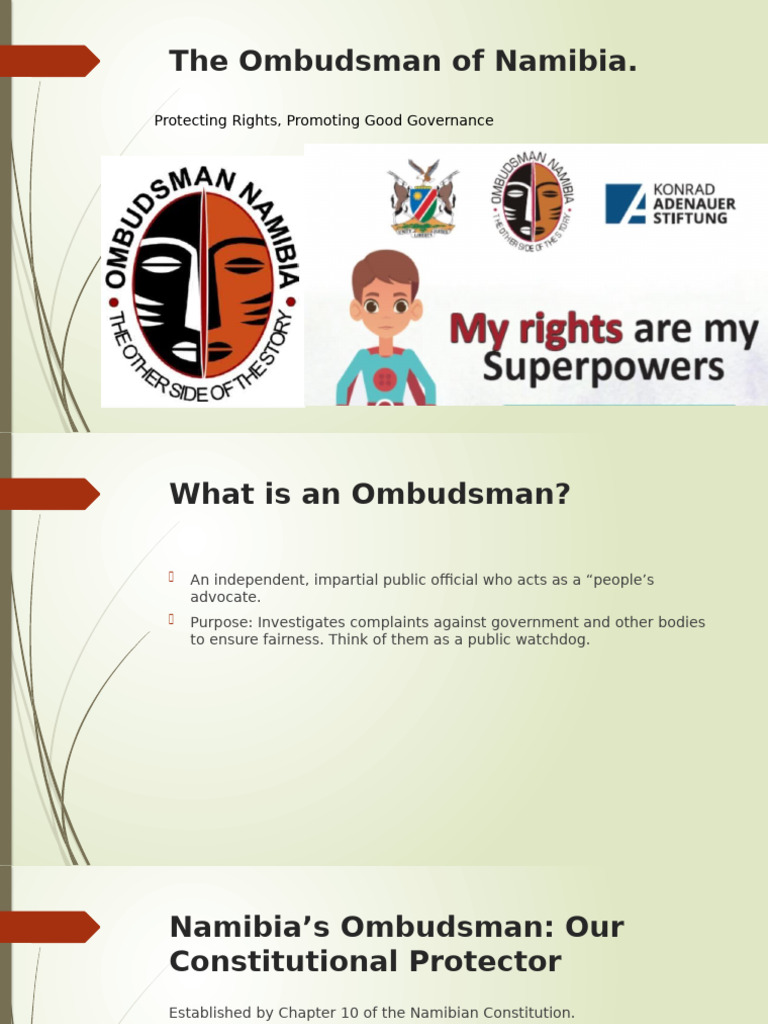 Namibia's Ombudsman: Rights & Governance | PDF
