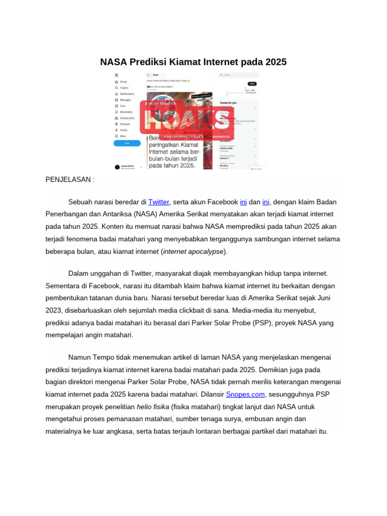 Hoax - Benaya Dan Archie | PDF