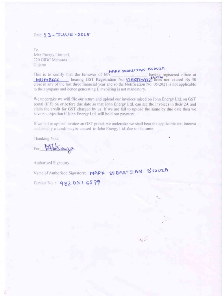 GST Signed Invoice | PDF