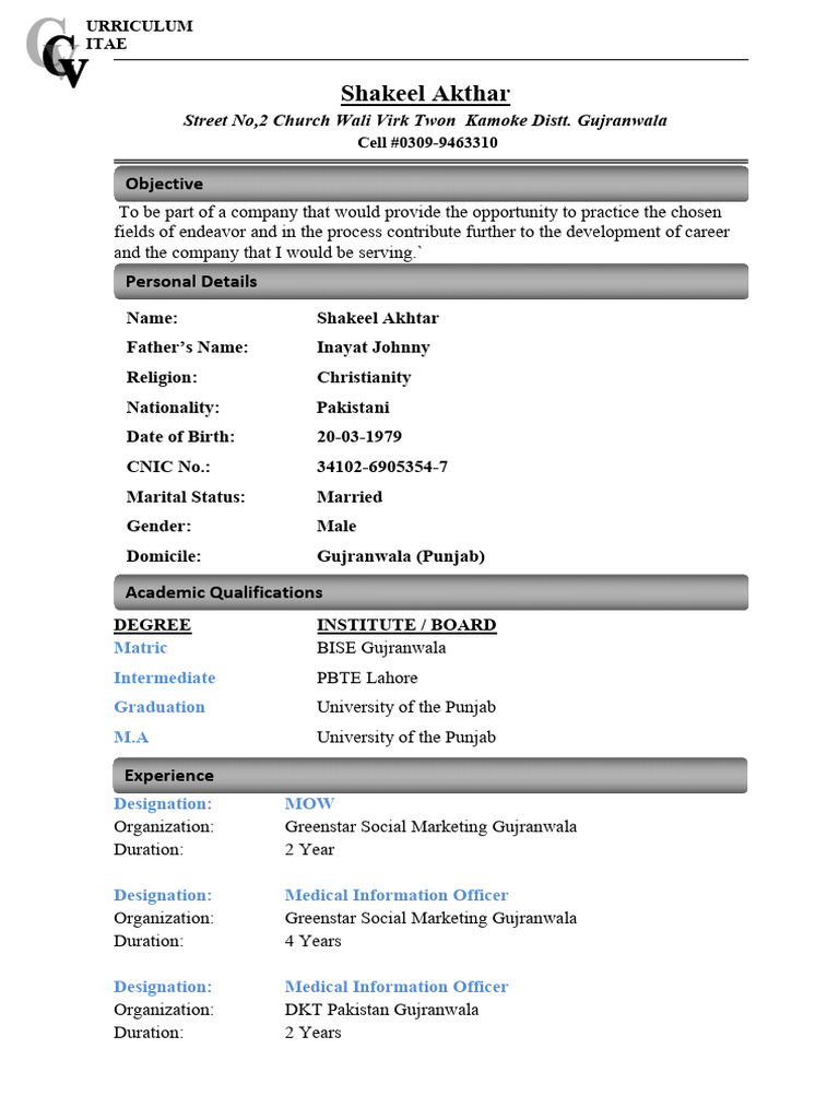 Shakeel Akhtar: Professional Profile Summary | PDF