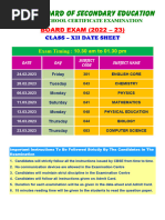 ICSE Board Exam 2025 Timetable | PDF