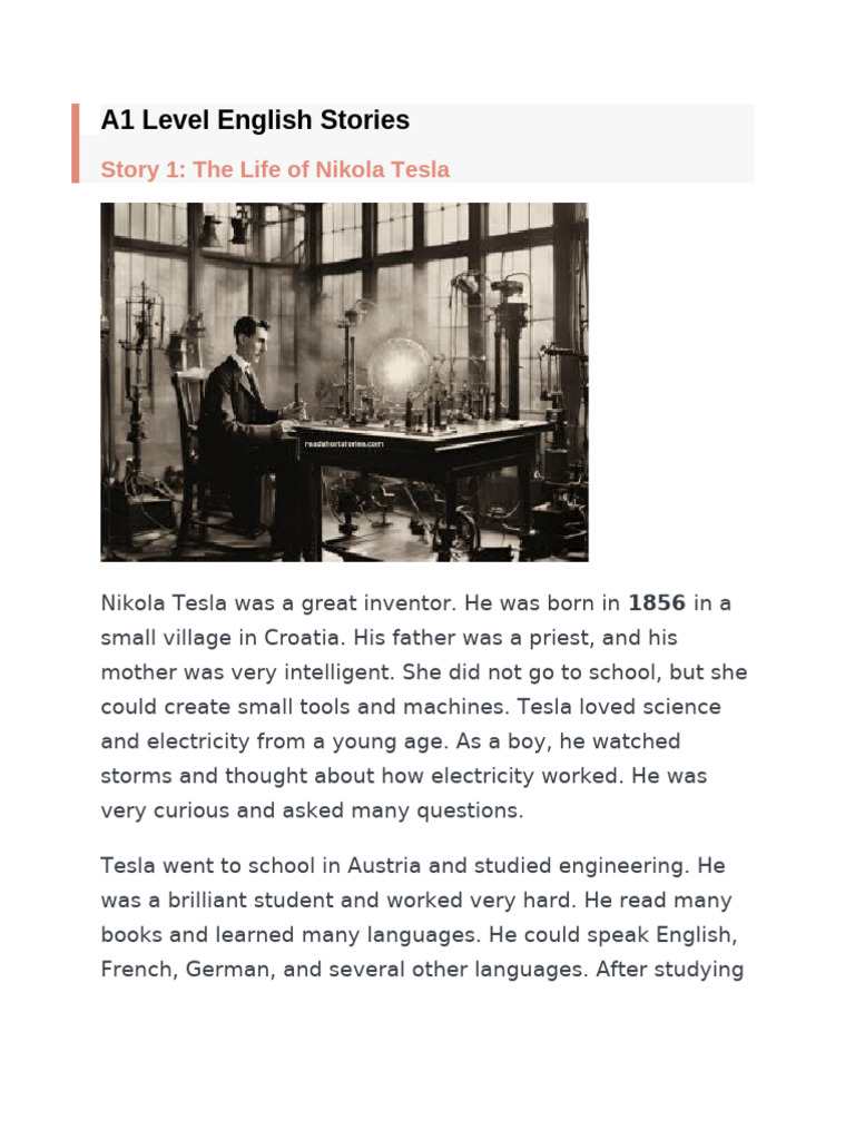 Nikola Tesla A1 Story PDF | PDF
