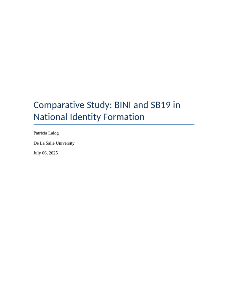 BINI vs. SB19: Shaping National Identity | PDF