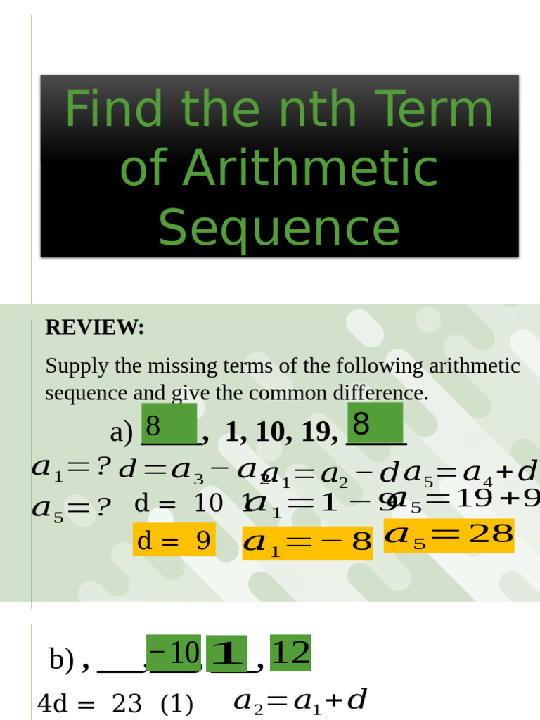 NTH Term of Arithmetic Sequence | PDF | Mathematical Objects | Mathematical Concepts