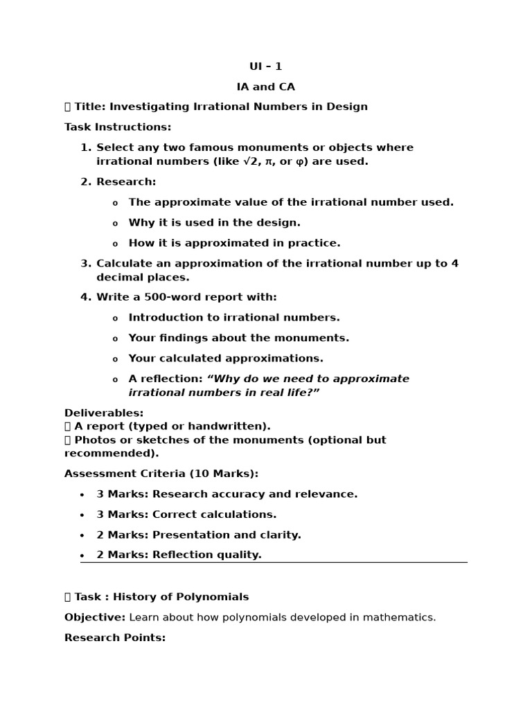 Grade 10 Ui - 1 and 2 Ia and CA | PDF | Numbers | Polynomial