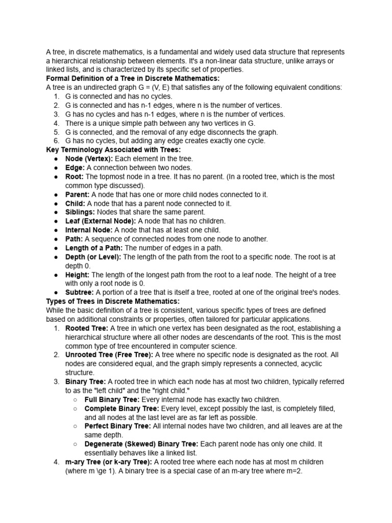 What Is Tree - Types of Trees in Descrite Mathemat... | PDF | Vertex ...