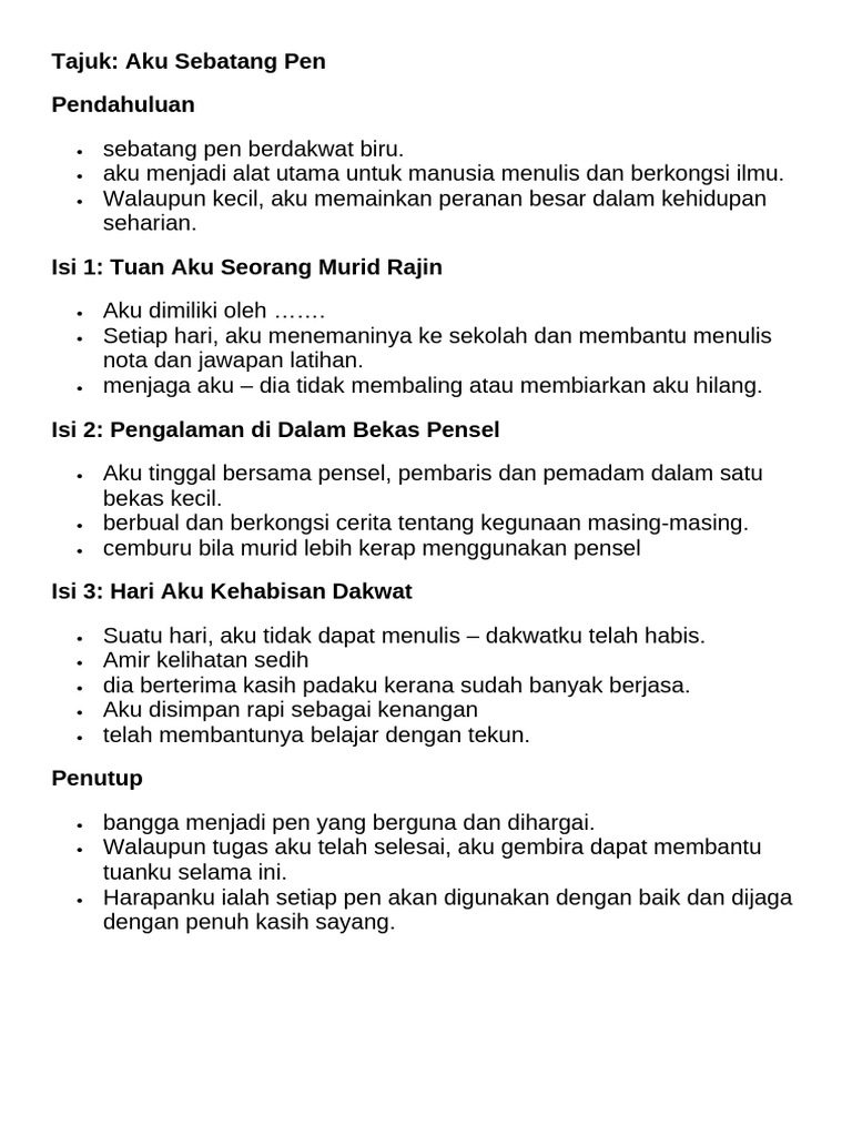 Aku Sebatang Pen Pdf