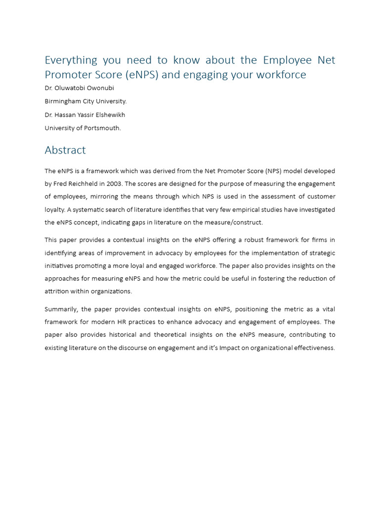 Everything You Need To Know About ENPS | PDF | Performance Indicator ...