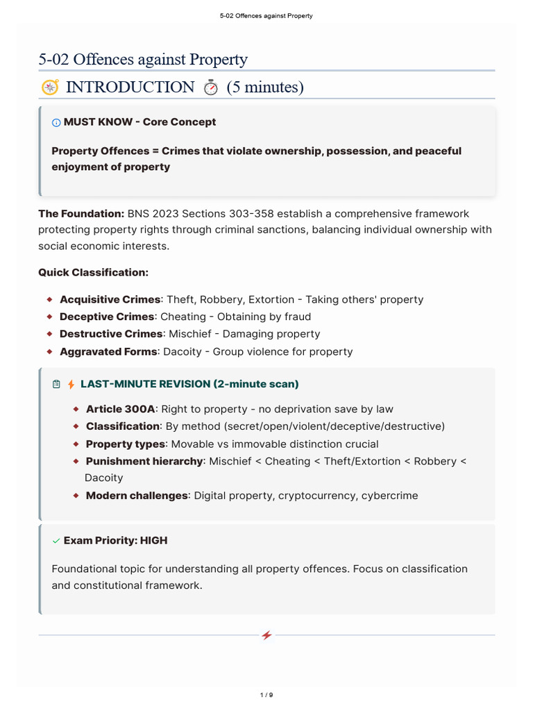 5-02 Offences Against Property | PDF | Crimes | Crime & Violence