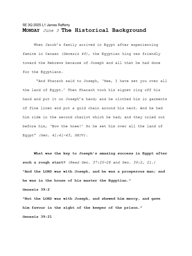 James Rafferty 2025 Q3 L1 The Historical Background 1 | PDF | Book Of ...