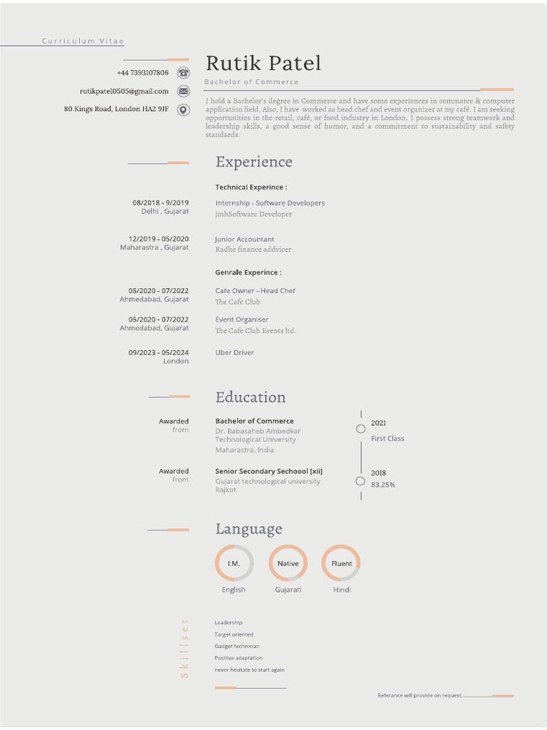 Rutik Patel CV | PDF