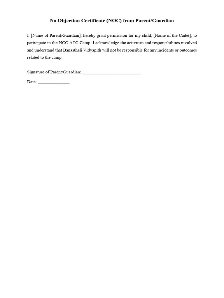 No Objection Certificate From | PDF