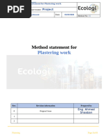 Method Statement For Plastering | PDF | Plaster | Specification (Technical Standard)