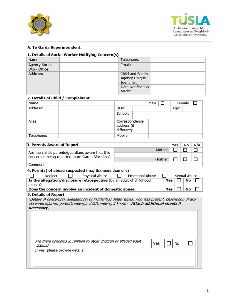 Child Protection Notification Form | PDF | Child Abuse | Human Development