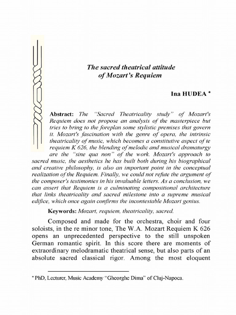 The Theatricality of Mozart's Requiem | PDF | Wolfgang Amadeus Mozart