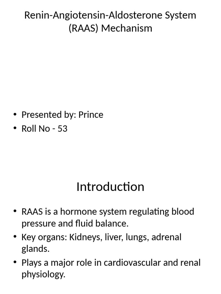 RAAS Seminar Presentation 1 | PDF