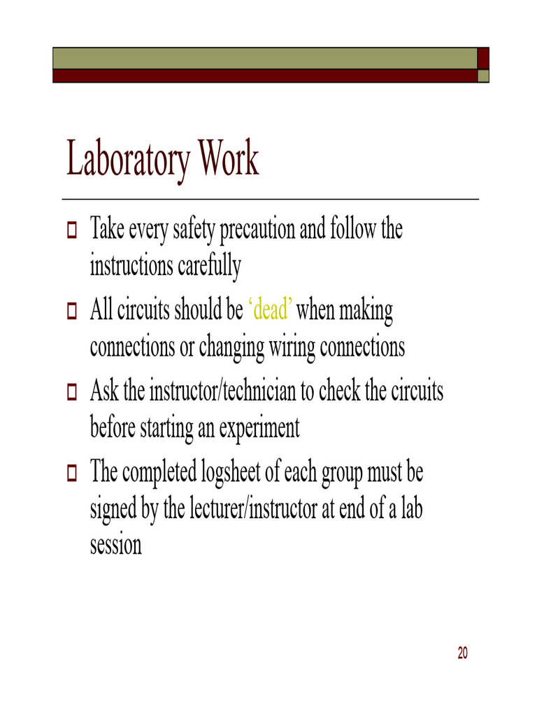 EE3002 Laboratory Safety Guidelines | PDF