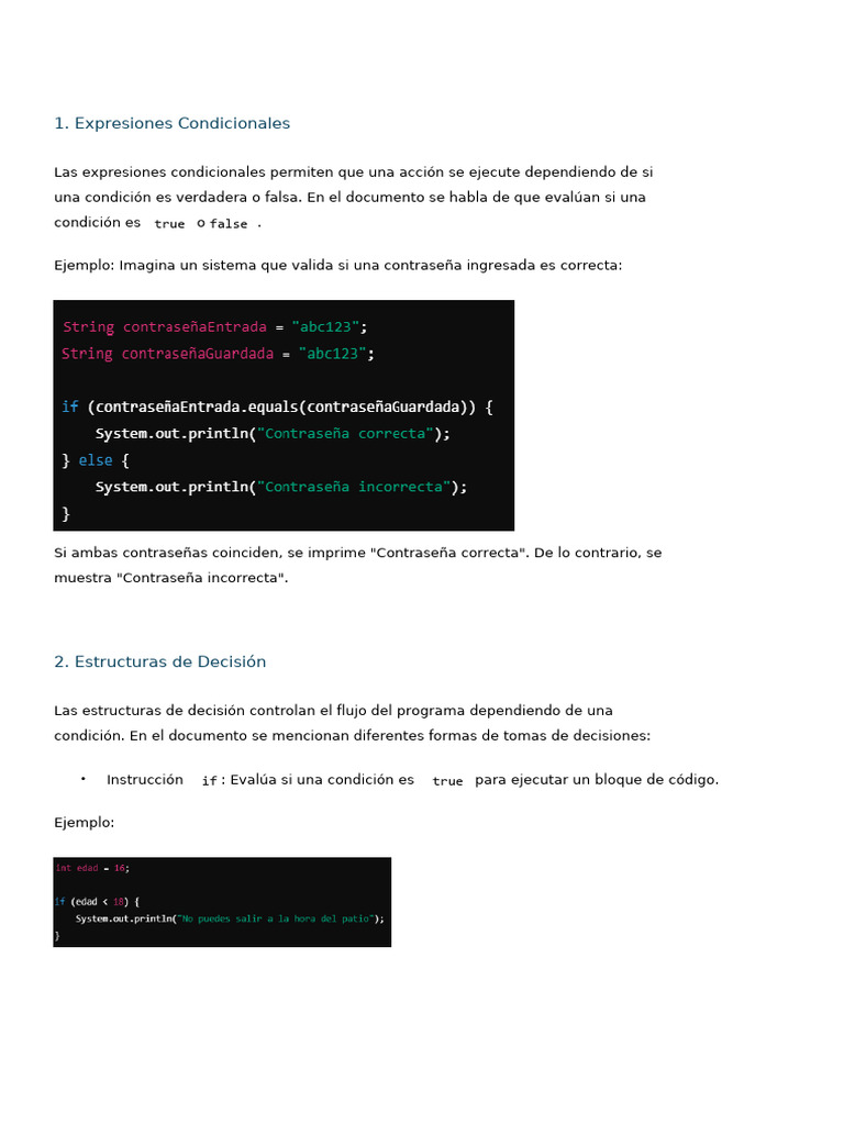Estructuras de Control For While... Etc (Ok) | PDF | Ciencias de la ...
