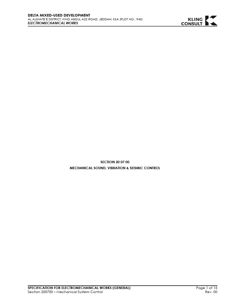 20 07 00 - Mech Svs Control | PDF | Duct (Flow) | Pipe (Fluid Conveyance)
